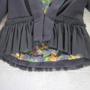 Free People | Jackets & Coats | Free People Blazer Gray Ruffle Hem ...